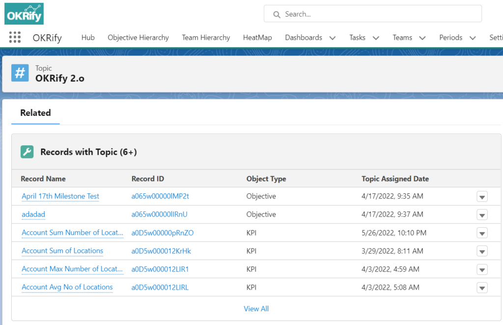 How to search for Tags in Salesforce - OKRify