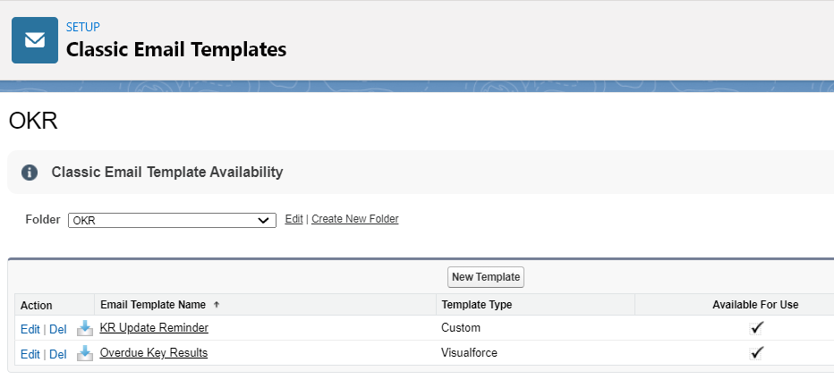 Email Template Configuration - OKRify