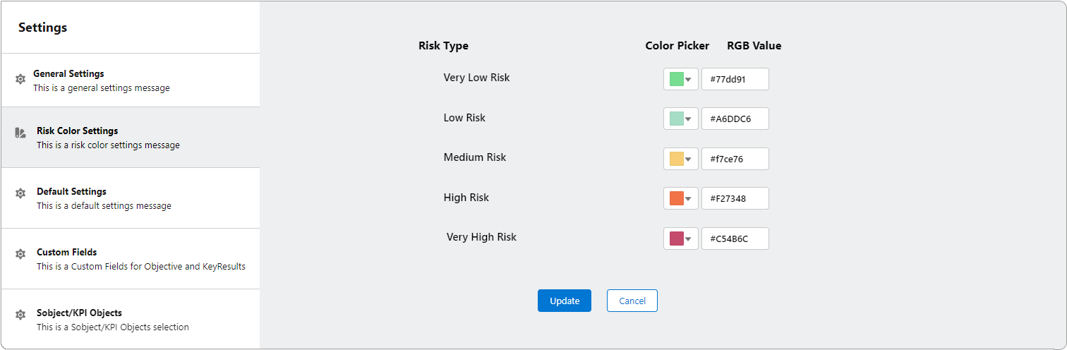 OKRify Settings - OKRify