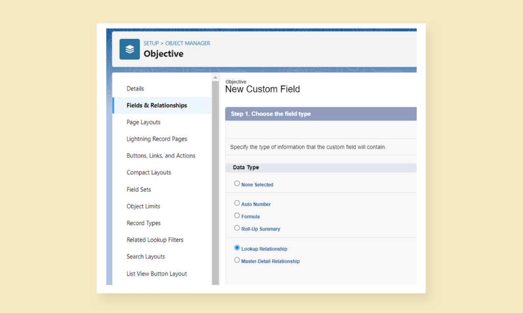 Add an Object as a custom field in OKR - OKRify