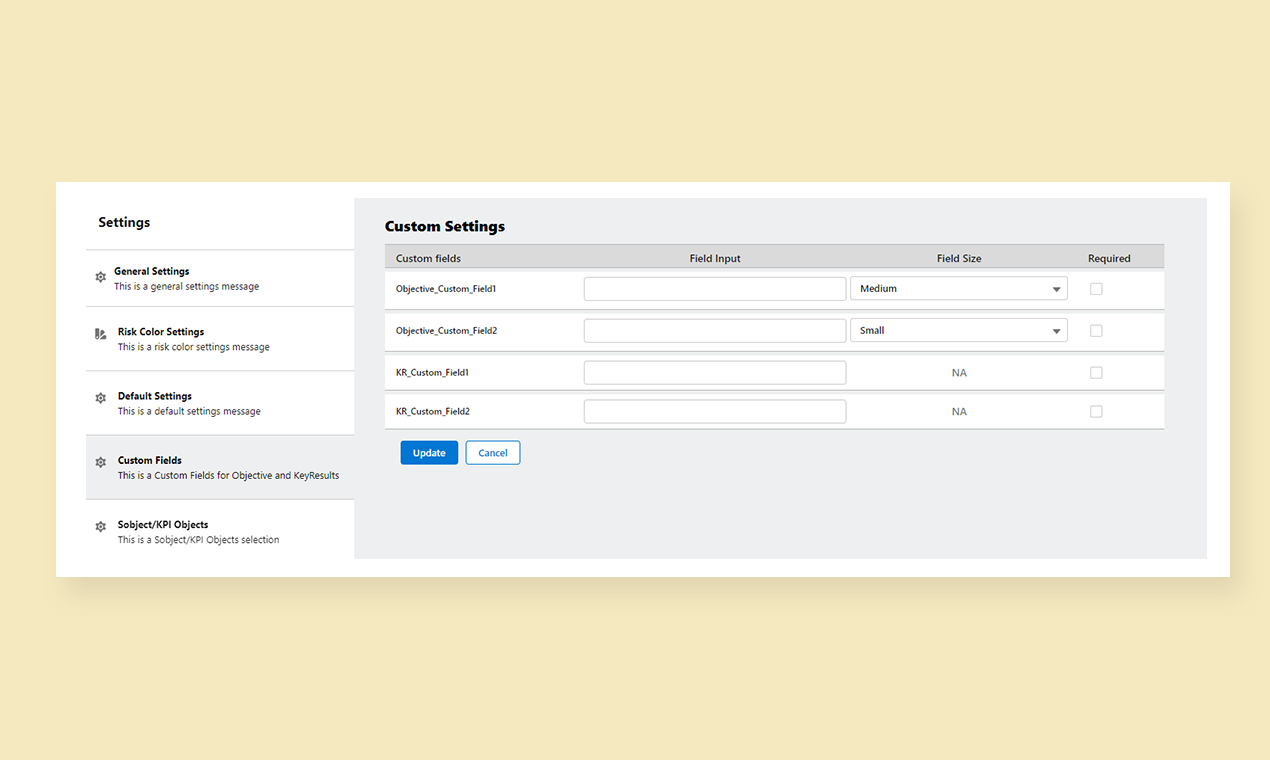 Custom Fields - OKRify