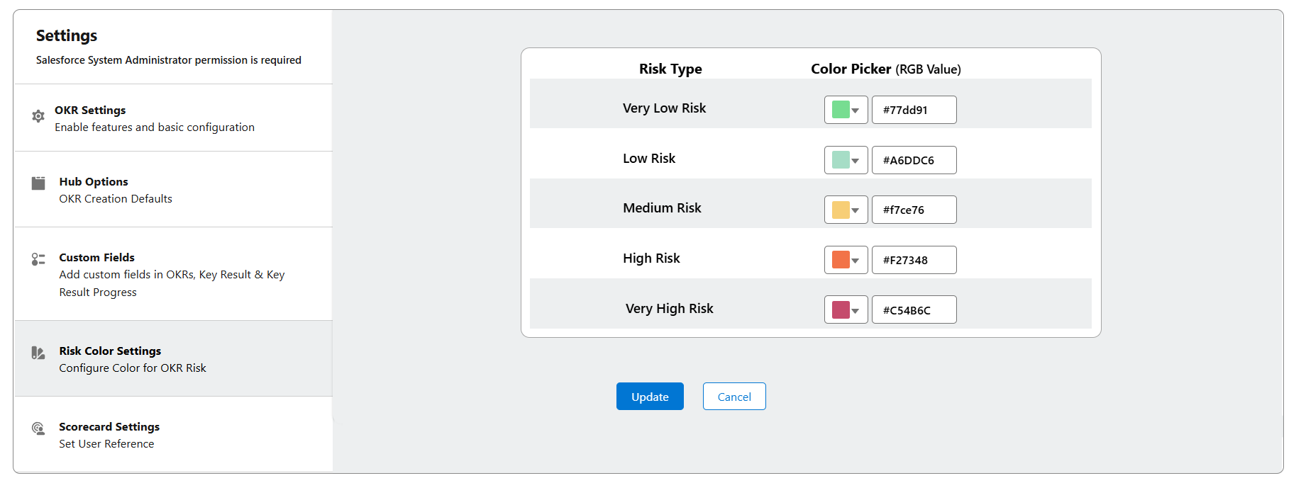 Risk Colour Settings - OKRify